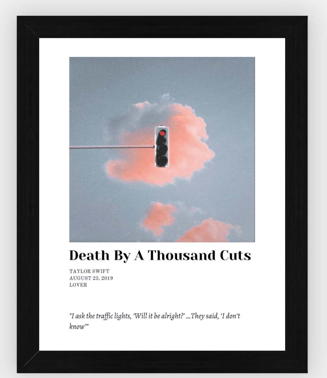 Death by A Thousand Cuts Lover Taylor Swift Inspired Wall Art Taylor ...