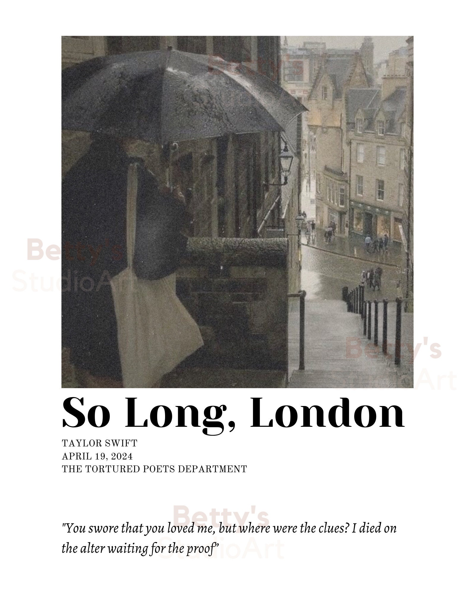 So Long, London the Tortured Poets Department Taylor Swift Inspired ...