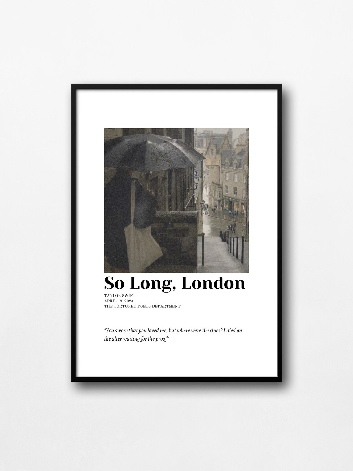 So Long, London the Tortured Poets Department Taylor Swift Inspired ...