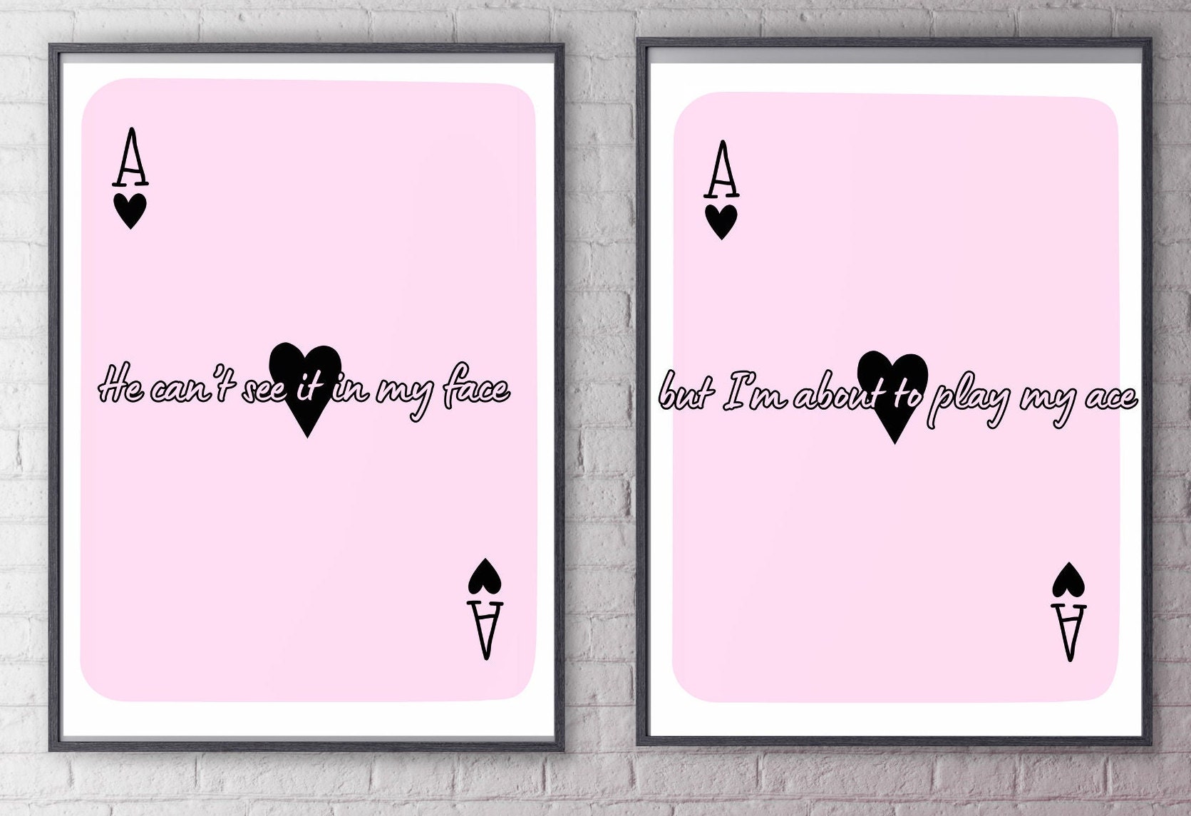 New Romantics I'm About to Play My Ace Pink 2 Piece Gallery Wall Set ...