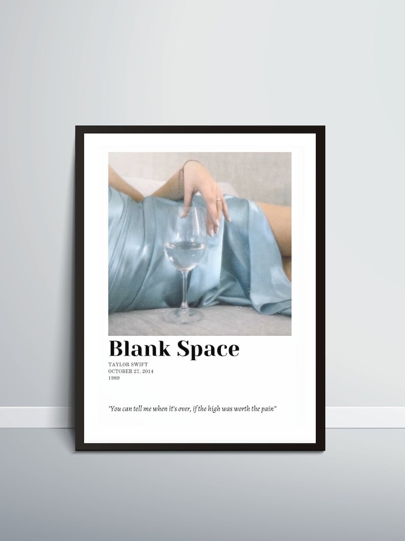 Blank Space 1989 Taylor Swift Inspired Wall Art Taylor - Etsy