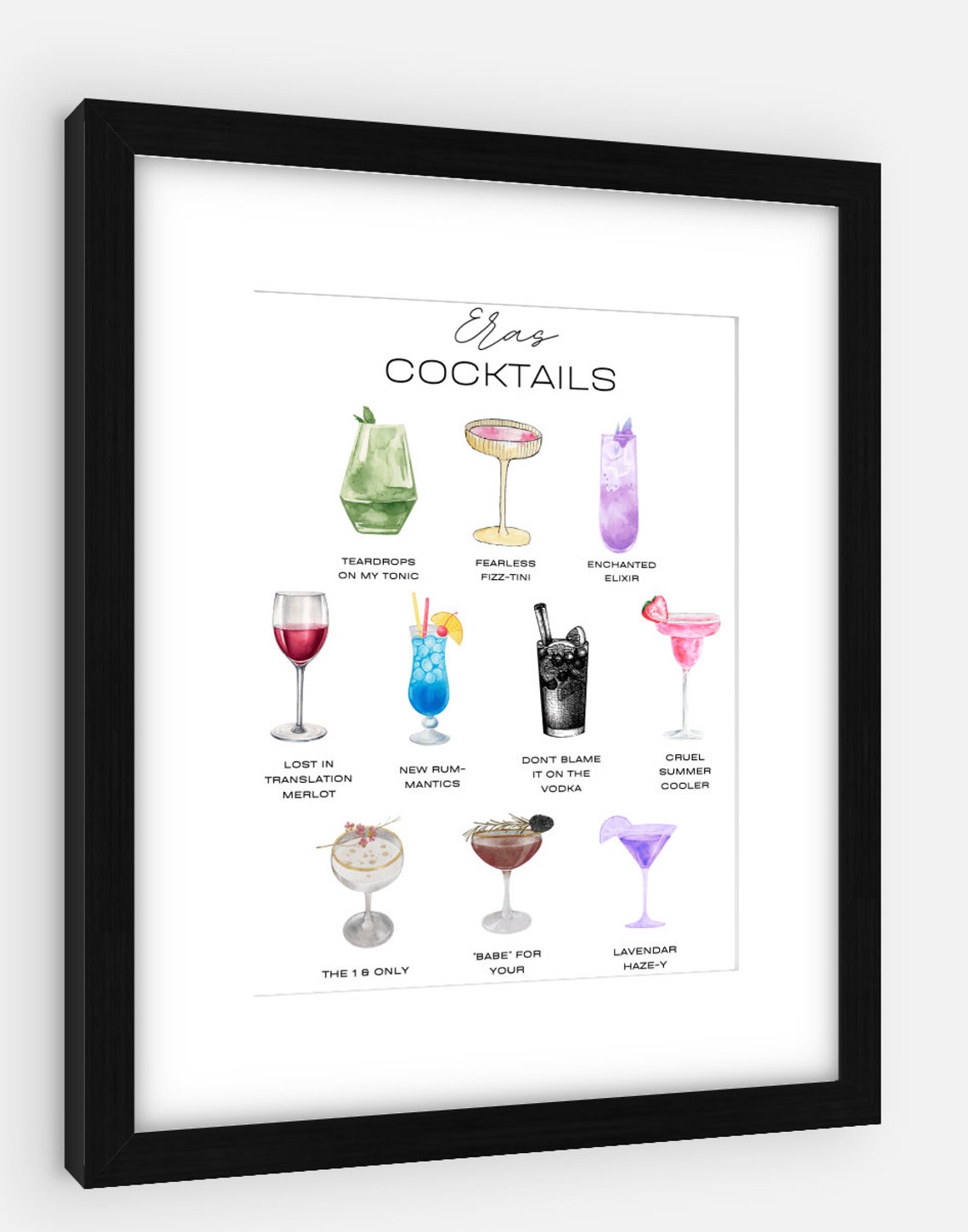 Eras Cocktail Bar Menu Taylor Swift eras Inspired Bar Cart Decor Taylor ...