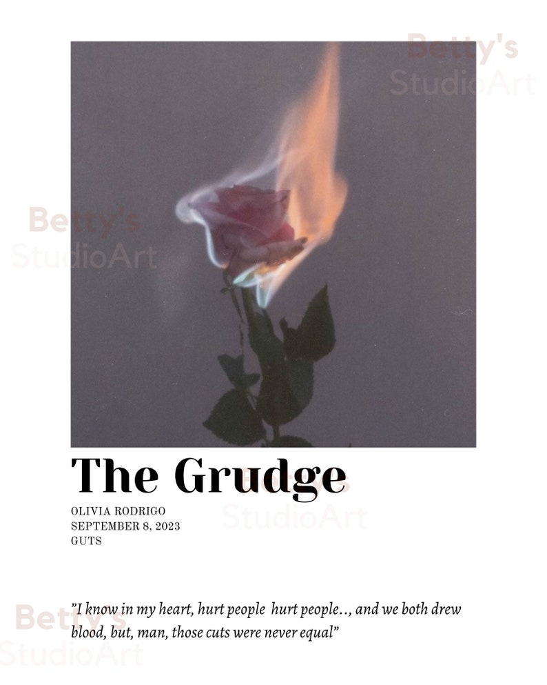 The Grudge GUTS Olivia Rodrigo Inspired Wall Art Olivia Rodrigo ...