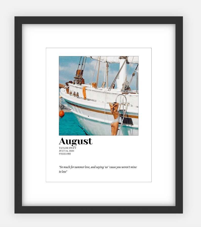 August Folklore Taylor Swift Inspired Wall Art Taylor Swift Inspired ...