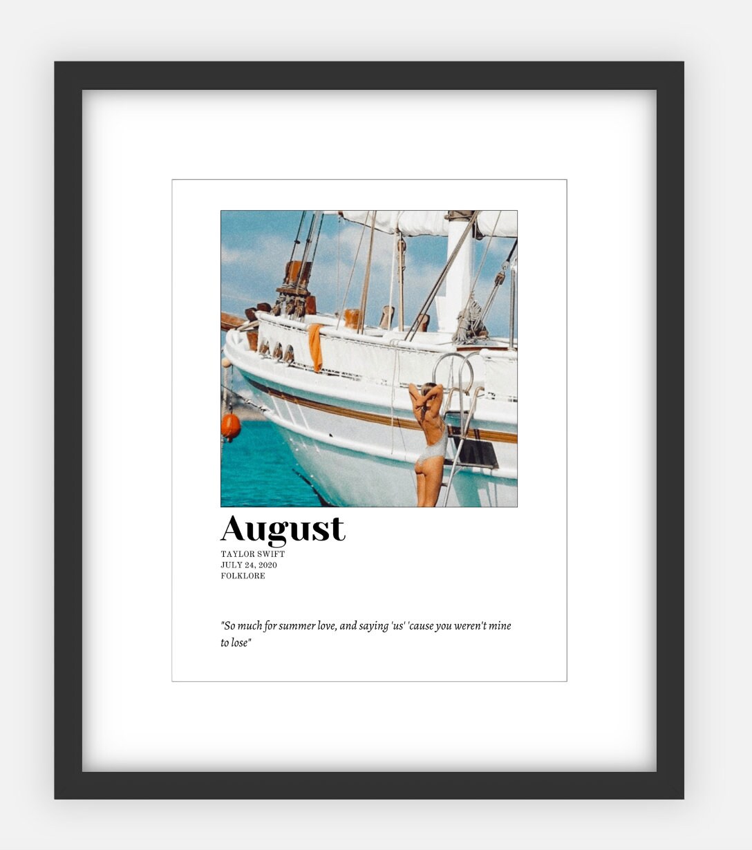August Folklore Taylor Swift Inspired Wall Art Taylor Swift Inspired ...