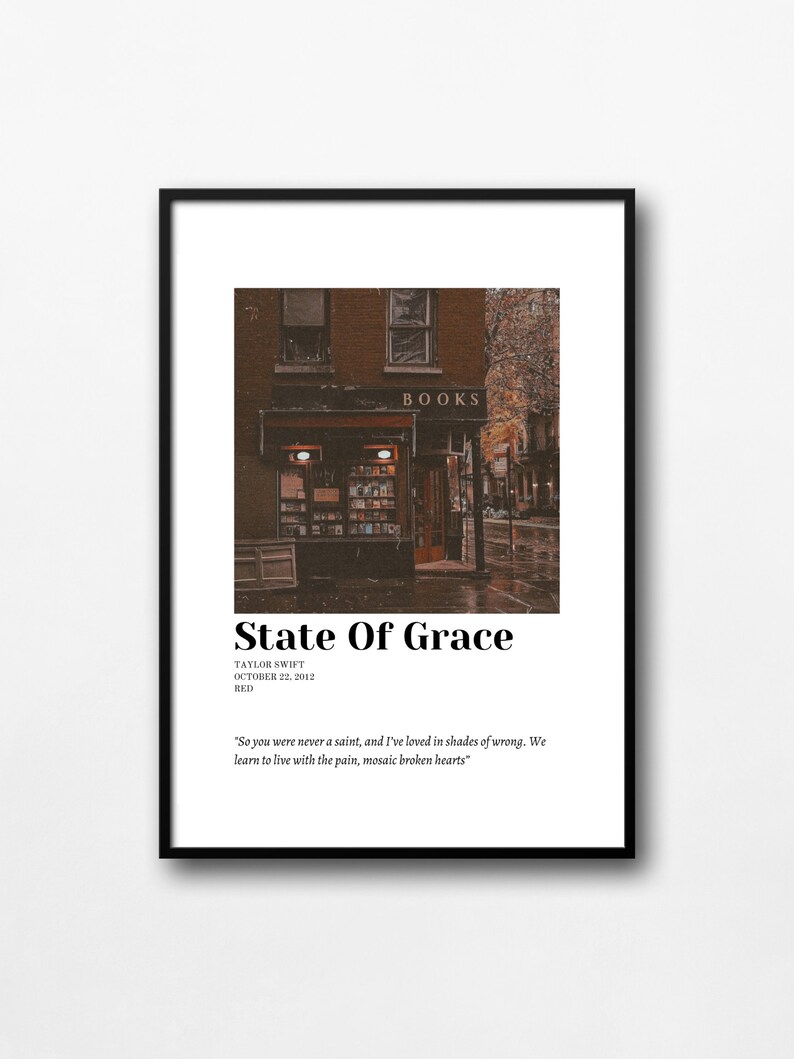 State of Grace Red Taylor Swift Wall Art Taylor Swift Inspired Series ...