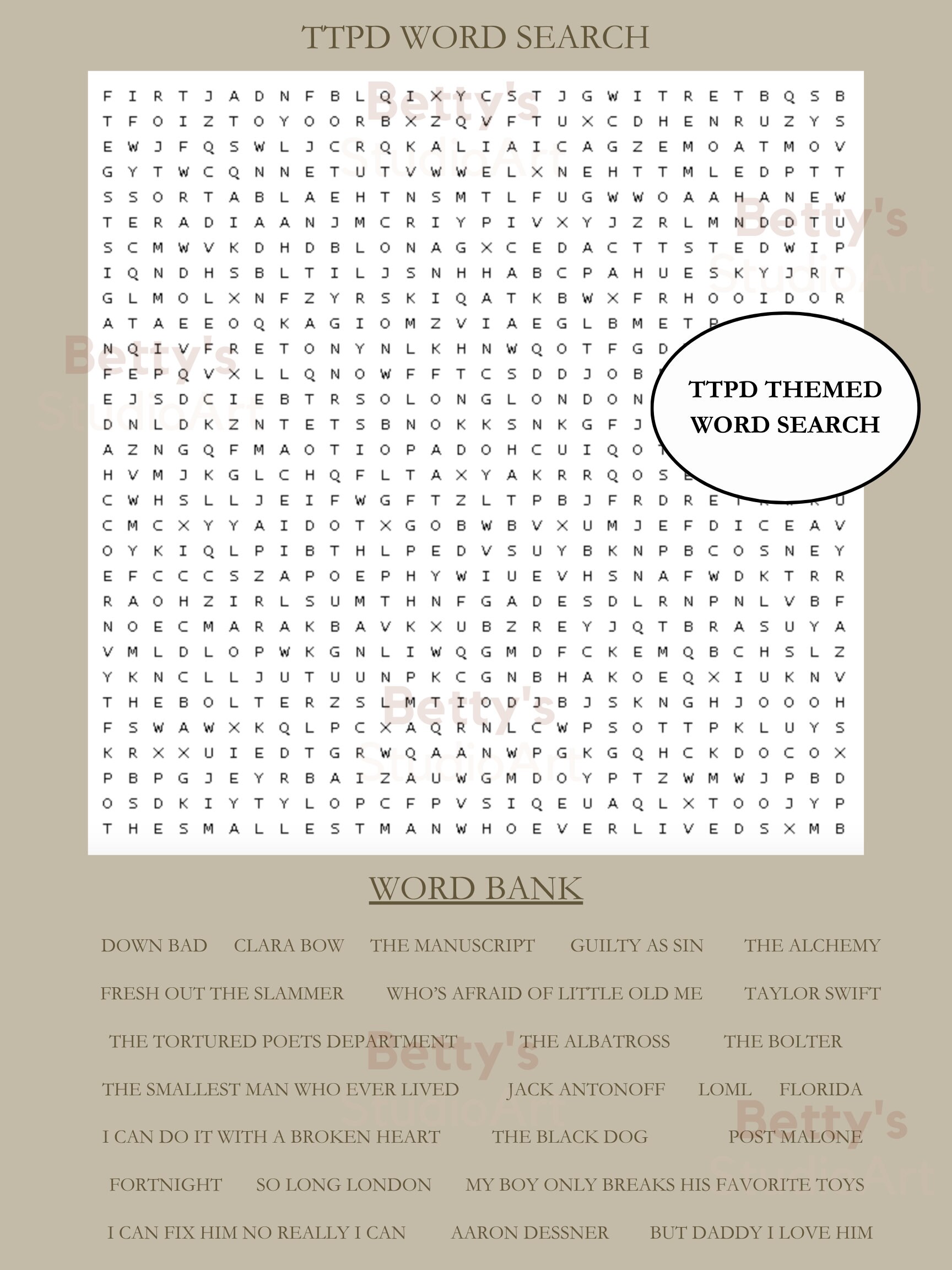 The Tortured Poets Department Album Release Party Pack Tayor Swift ...