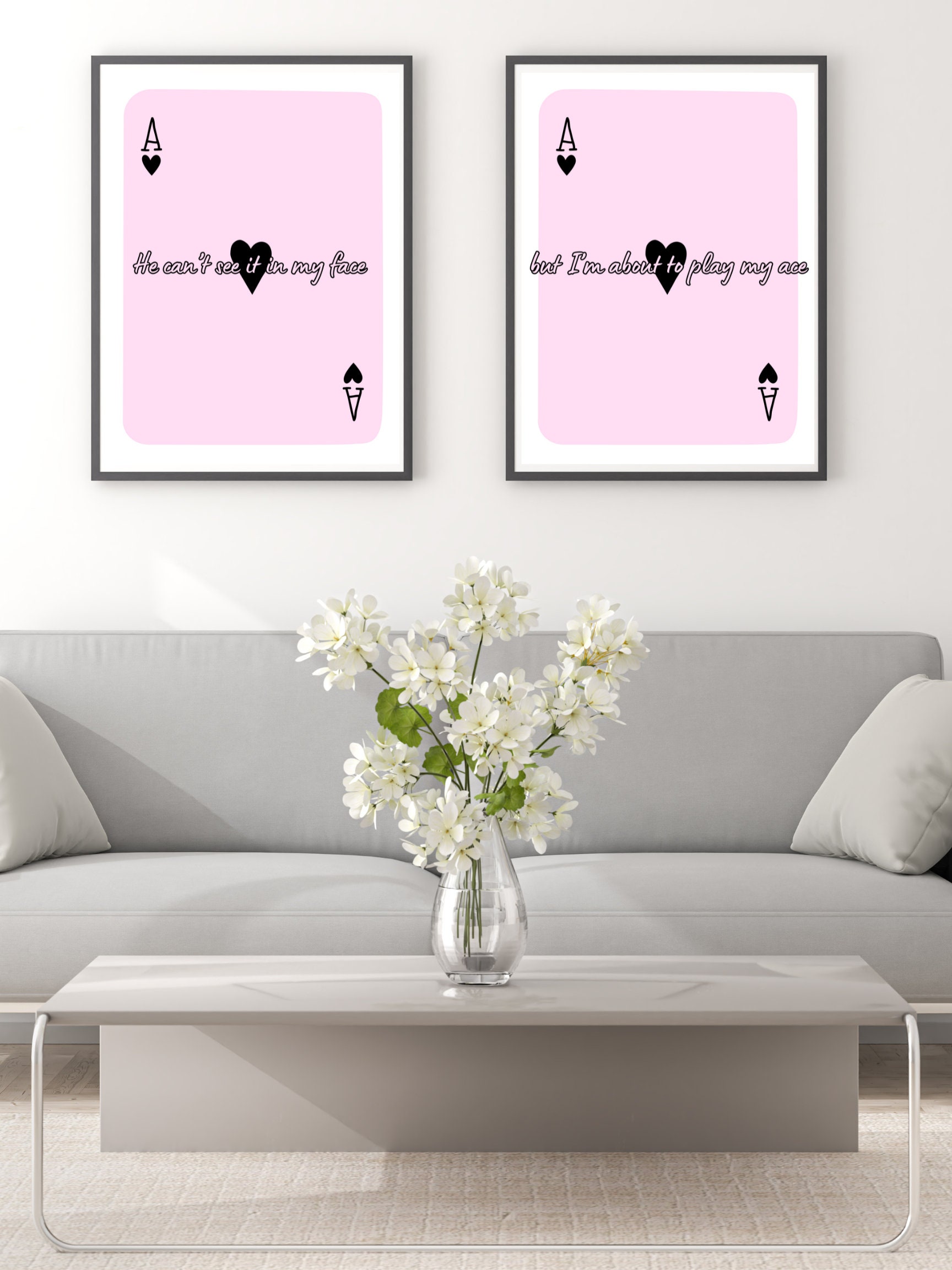New Romantics I'm About to Play My Ace Pink 2 Piece Gallery Wall Set ...