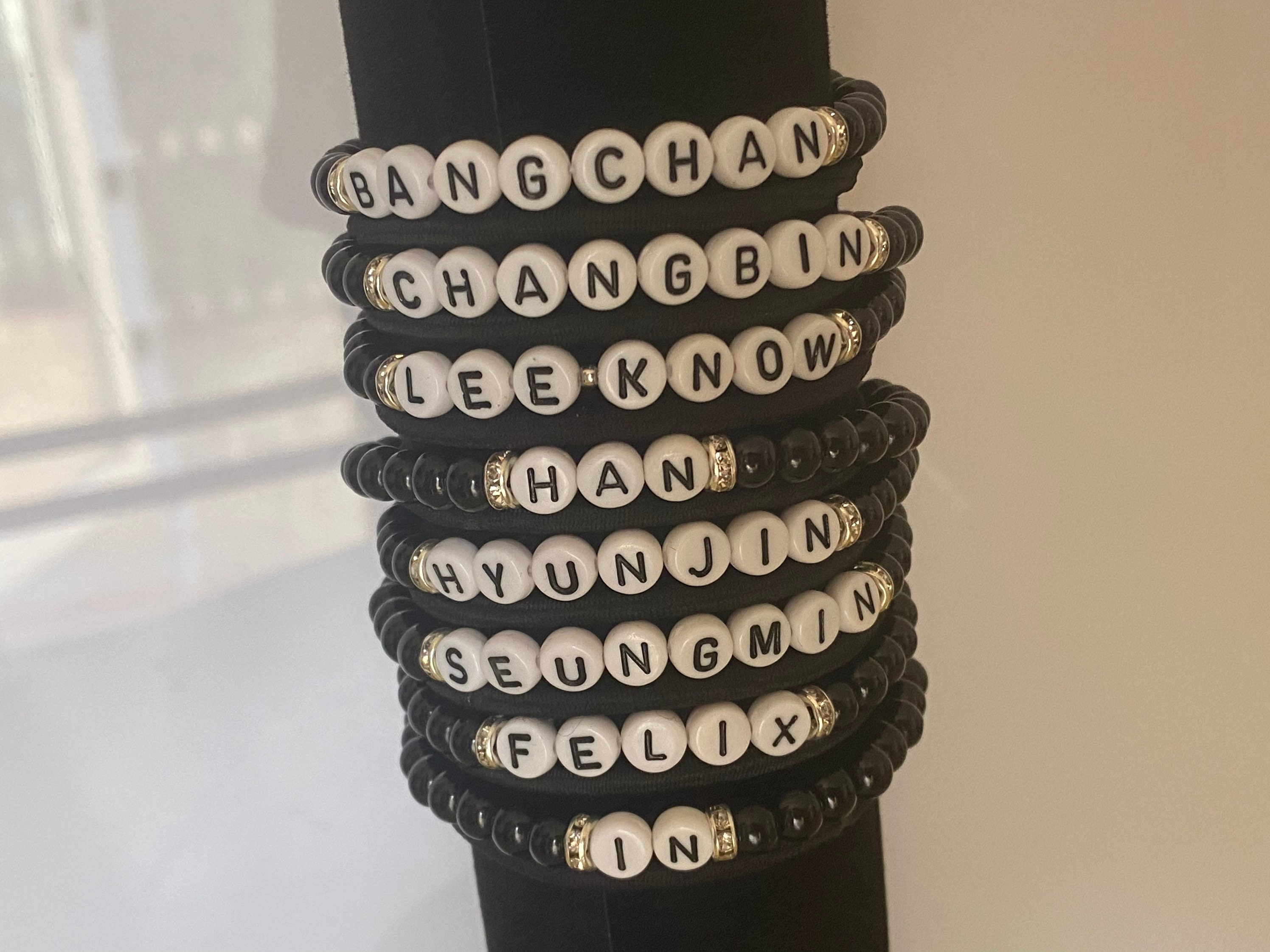 KPOP Stray Kids Bracelets Members Glass Pearl Beaded - Etsy