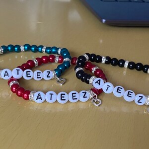 KPOP Ateez / Atiny Bracelets, Glass Pearl Beaded Bracelets, Jewellery ...