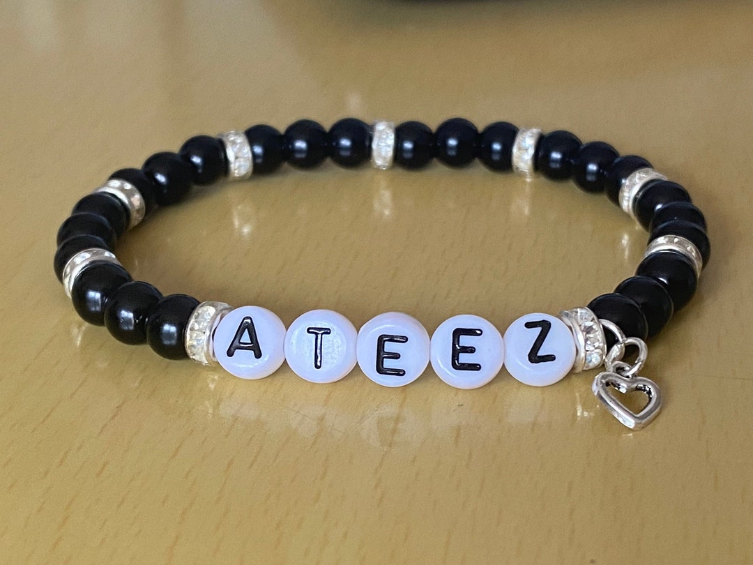 KPOP Ateez / Atiny Bracelets, Glass Pearl Beaded Bracelets, Jewellery ...