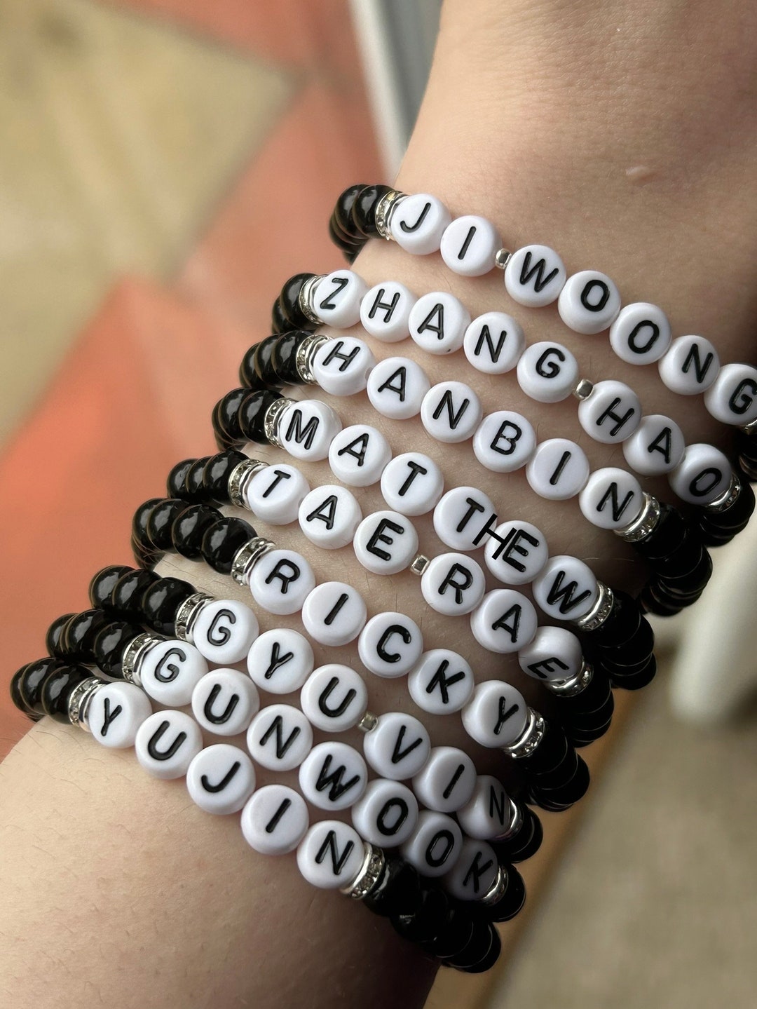 KPOP Zb1/zerobaseone Bracelets Members, Glass Pearl Beaded Bracelets ...