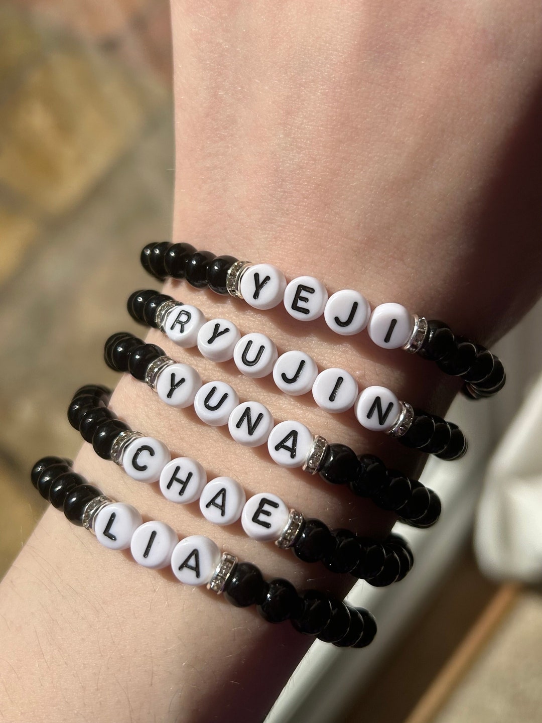 KPOP ITZY Bracelets Members, Glass Pearl Beaded Bracelets, Jewellery ...