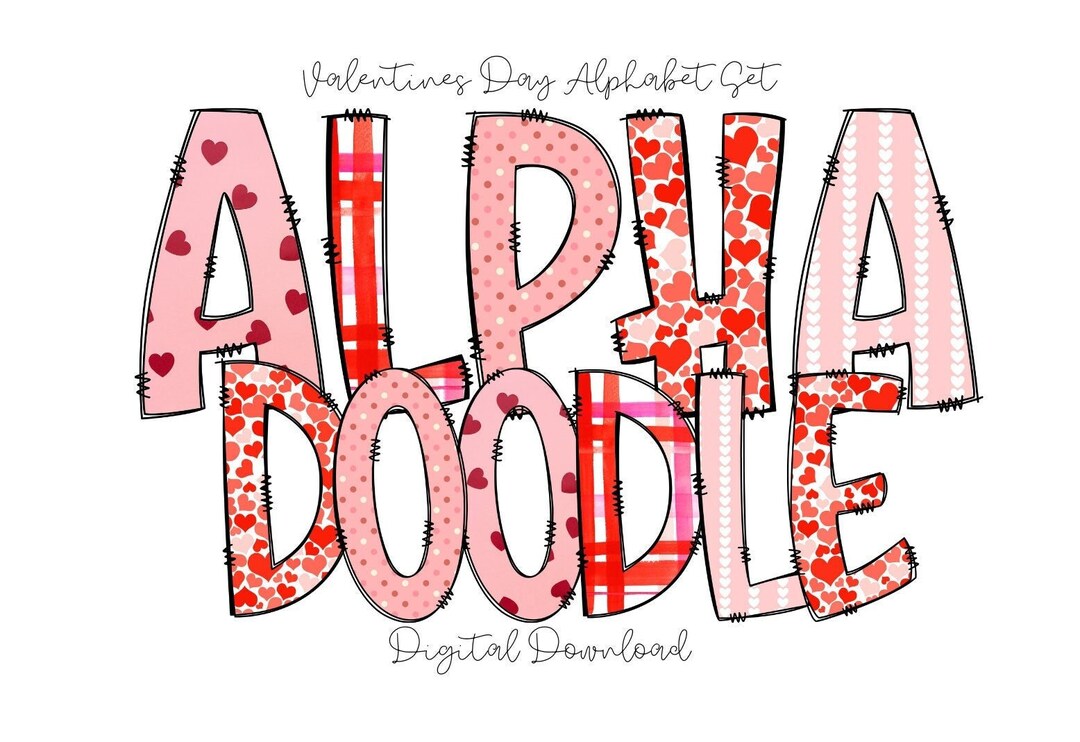 Alpha Doodle Valentines Day Set - Etsy