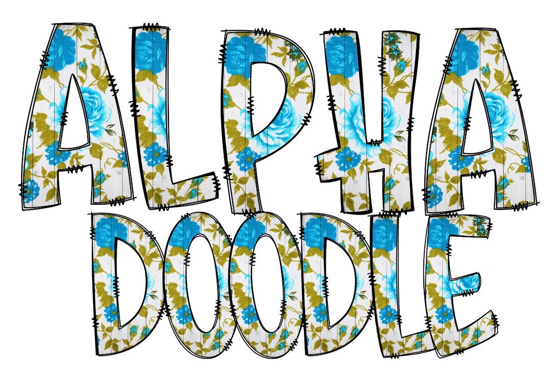 Alpha Doodle Set, Roses, 5 Complete Alphasets - Etsy