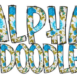 Alpha Doodle Set, Roses, 5 Complete Alphasets - Etsy