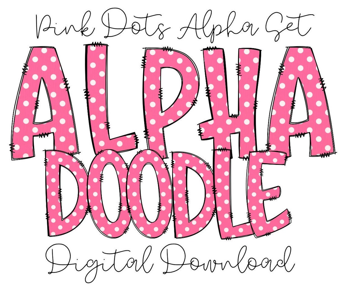 Colorful Dot Alpha Doodle Set, 7 Complete Alpha Sets - Etsy