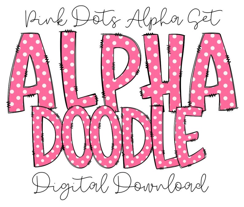 Colorful Dot Alpha Doodle Set, 7 Complete Alpha Sets - Etsy