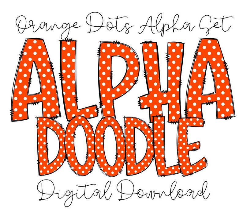 Colorful Dot Alpha Doodle Set, 7 Complete Alpha Sets - Etsy
