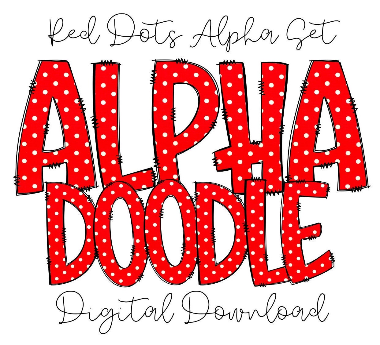 Colorful Dot Alpha Doodle Set, 7 Complete Alpha Sets - Etsy