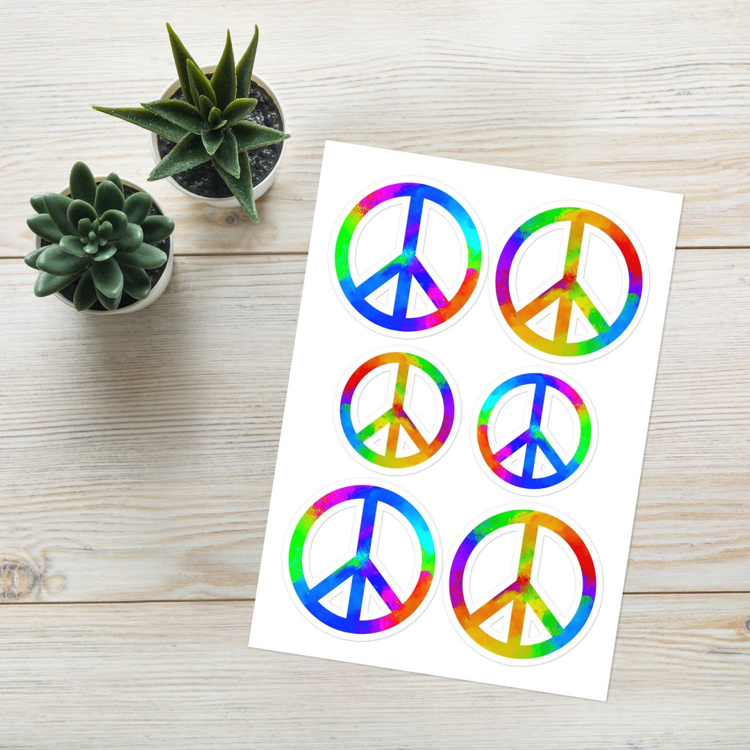 Tie Dye Peace and Love Sign Sticker Sheet - Etsy