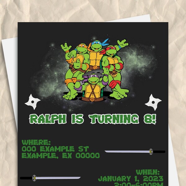 Tmnt Party Printables for Kids - Etsy