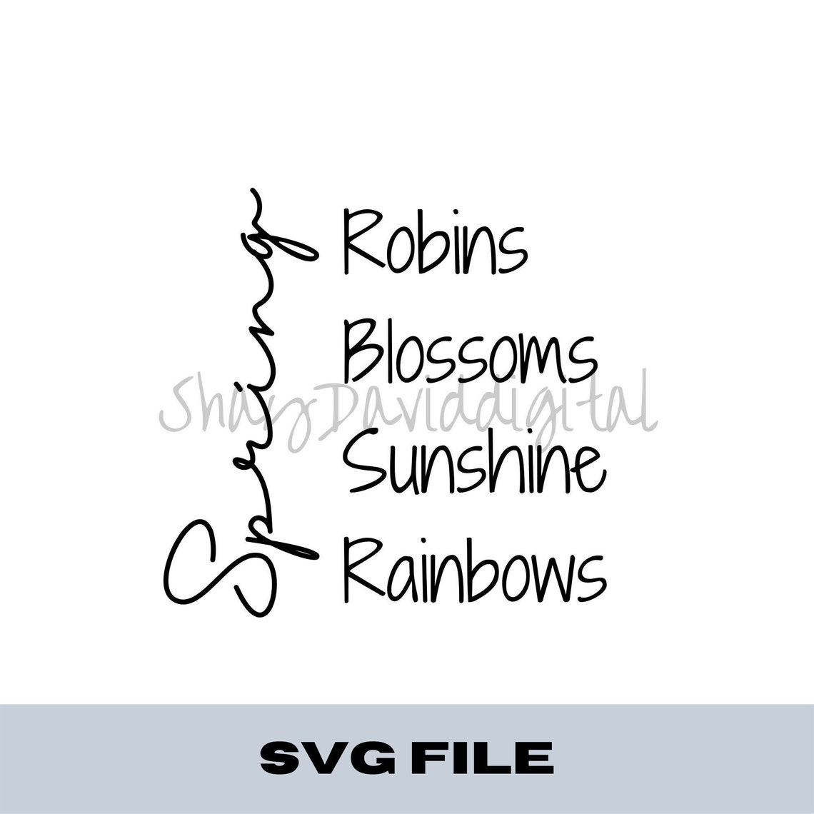 Spring Words Svg, Spring, Springtime Words, Svg for Spring Signs - Etsy
