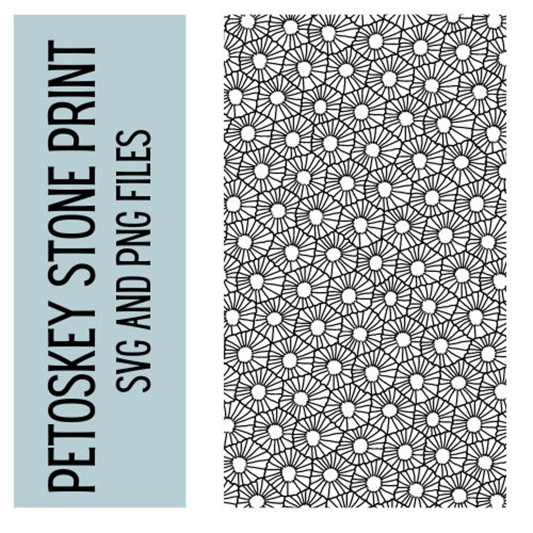 Petoskey Stone Print SVG and PNG Files 14x8 - Etsy