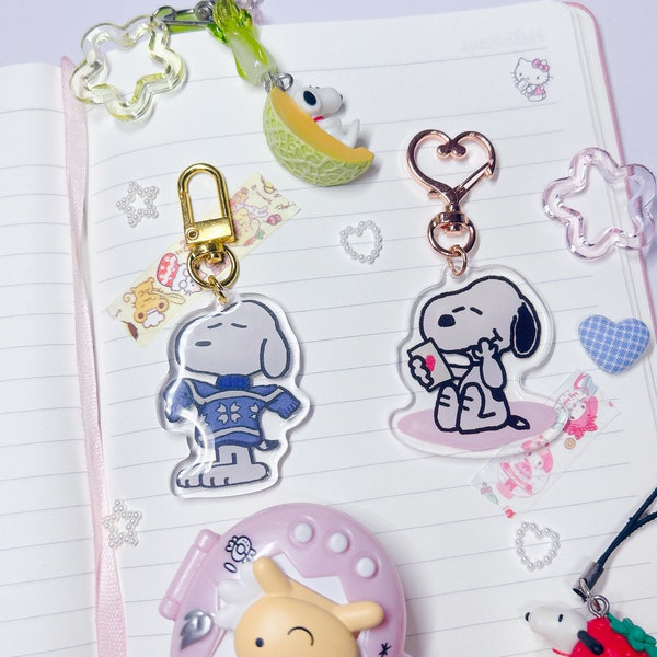 Cute Acrylic Snoopy Keychain - Etsy