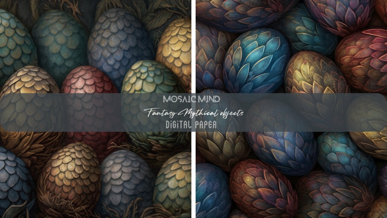 Dragon Magic Digital Paper Mythical Creatures AI Art, Fantasy ...