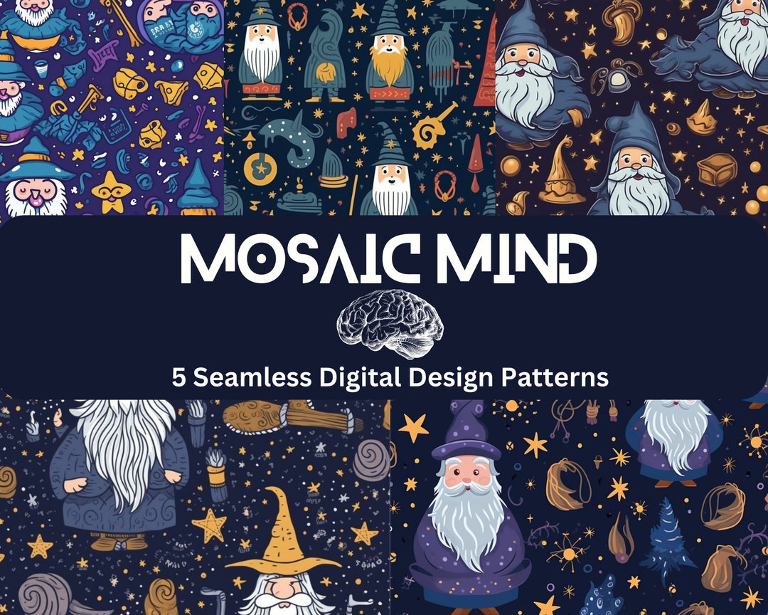 Wizard Themed Seamless Digital Paper Magical Patterns, Mystical Designs ...