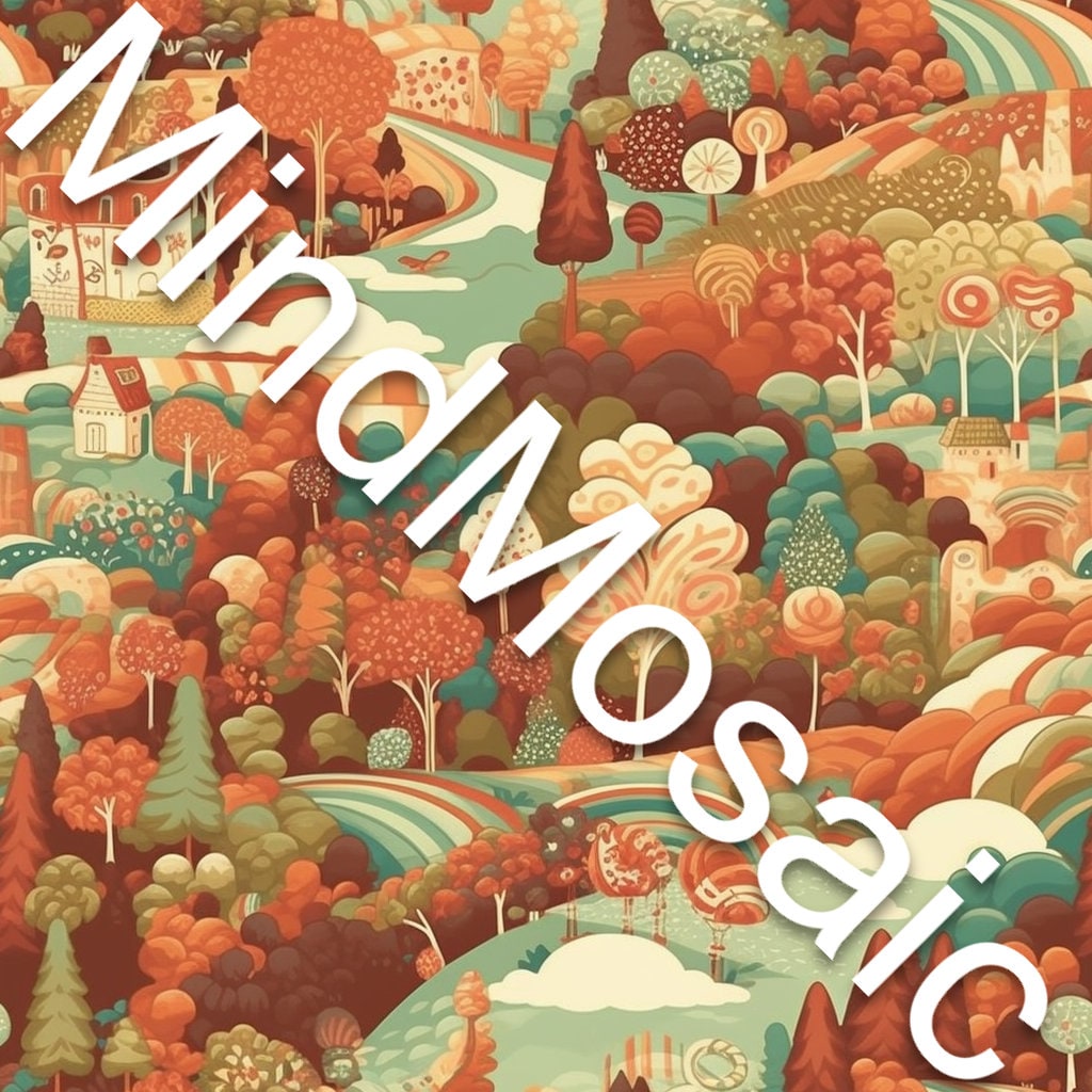 Candyland Inspired Landscape Seamless Tile Pattern Vintage Design for ...