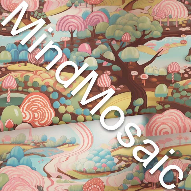 Candyland Inspired Landscape Seamless Tile Pattern Vintage - Etsy