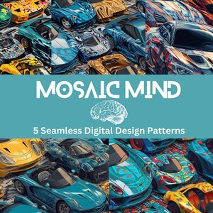Distorted and Dreamy: Seamless Patterns of Shiny Sports Cars Perfect ...