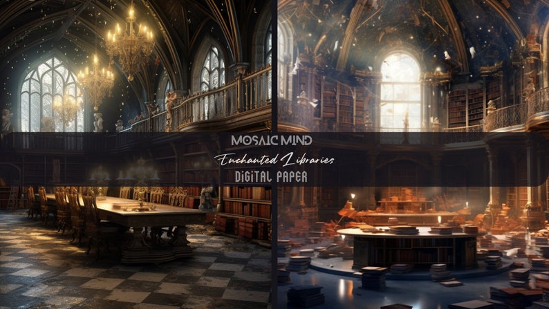 Vintage Wallpaper - Enchanted Library Wallpaper, Mystical Bookshelf ...