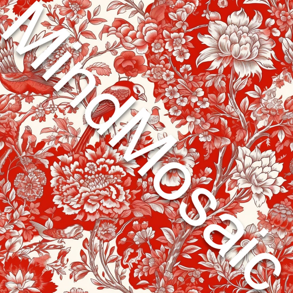 Elegant Chinoiserie: Timeless Red & White Seamless Tile Patterns ...