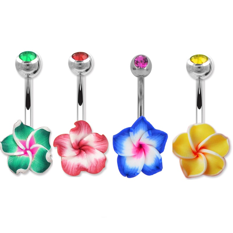 Flower Belly Ring - Etsy