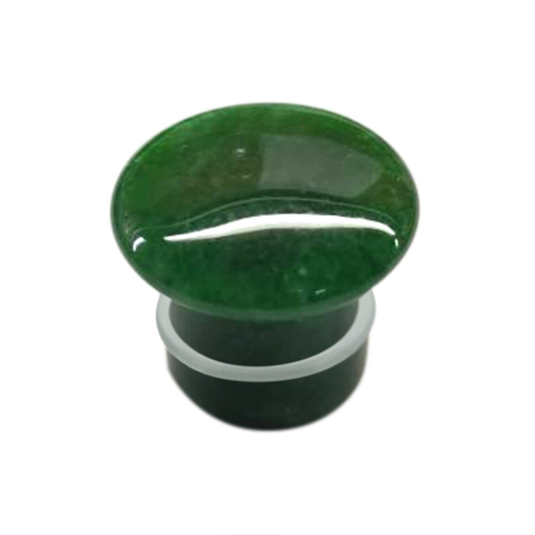 Blue Palm Jewelry Pair of Green Jade Single Flare Stone Ear Plugs ...