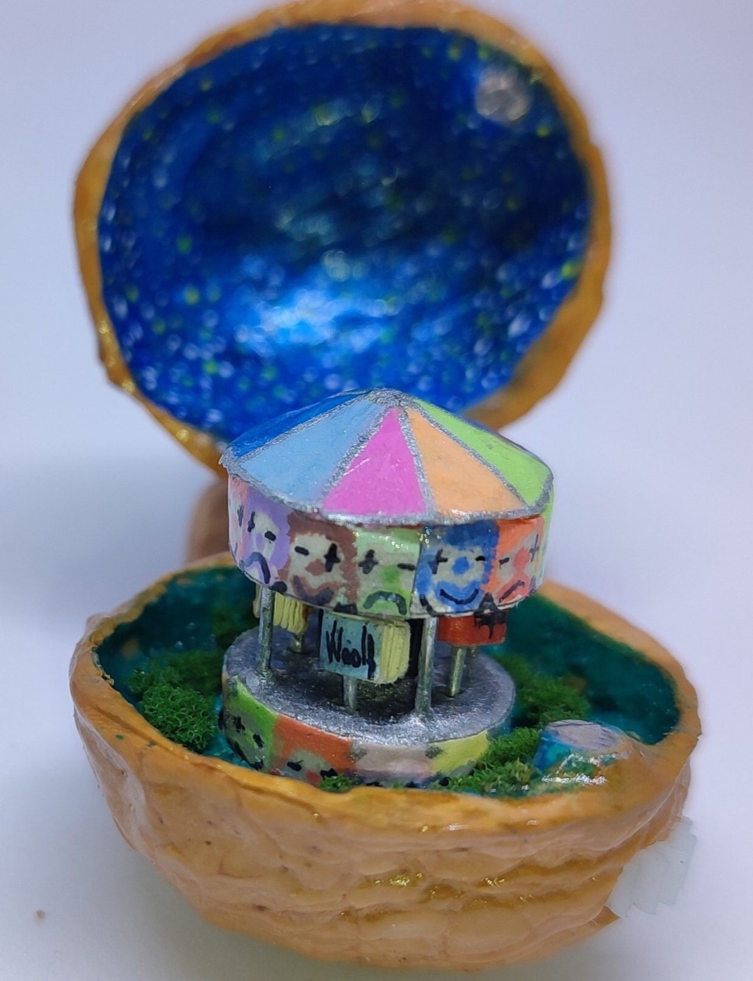 Miniature Automaton: Merry-go-round, Books, Fair, Stars, Poe, Plath ...