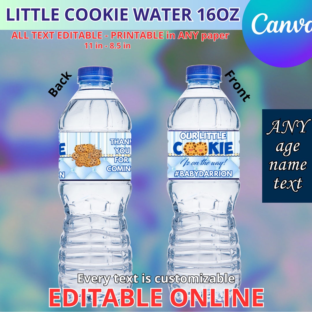 Our Little Cookie Shower Water. Editable in CANVA - Etsy