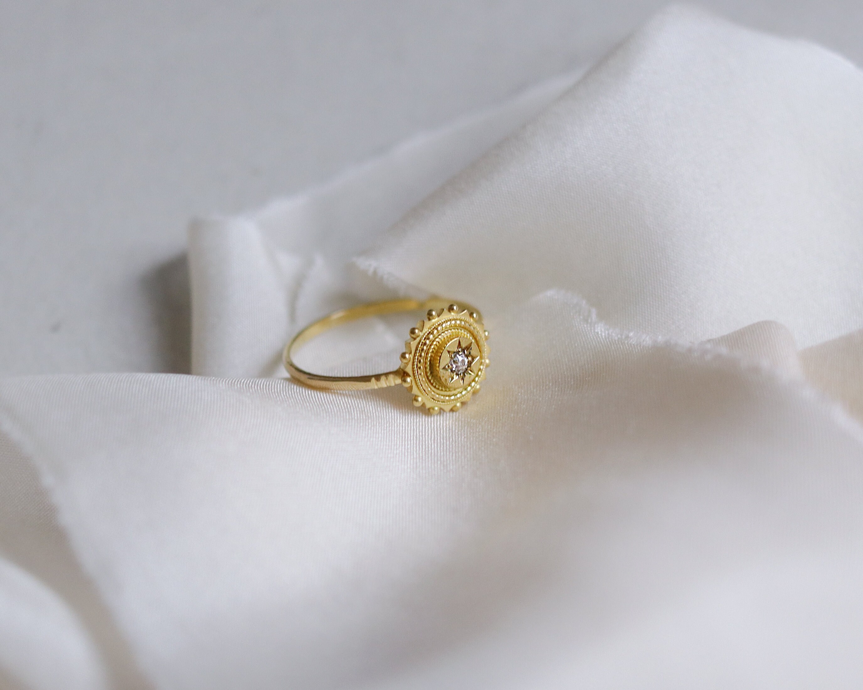 15ct Gold Antique Etruscan Revival Ring UK R 1/2 - Etsy