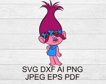 Poppy Troll Svg | Etsy