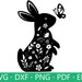 Spring Rabbit SVG, Spring Rabbit PNG, Floral Rabbit SVG, Bunny ...
