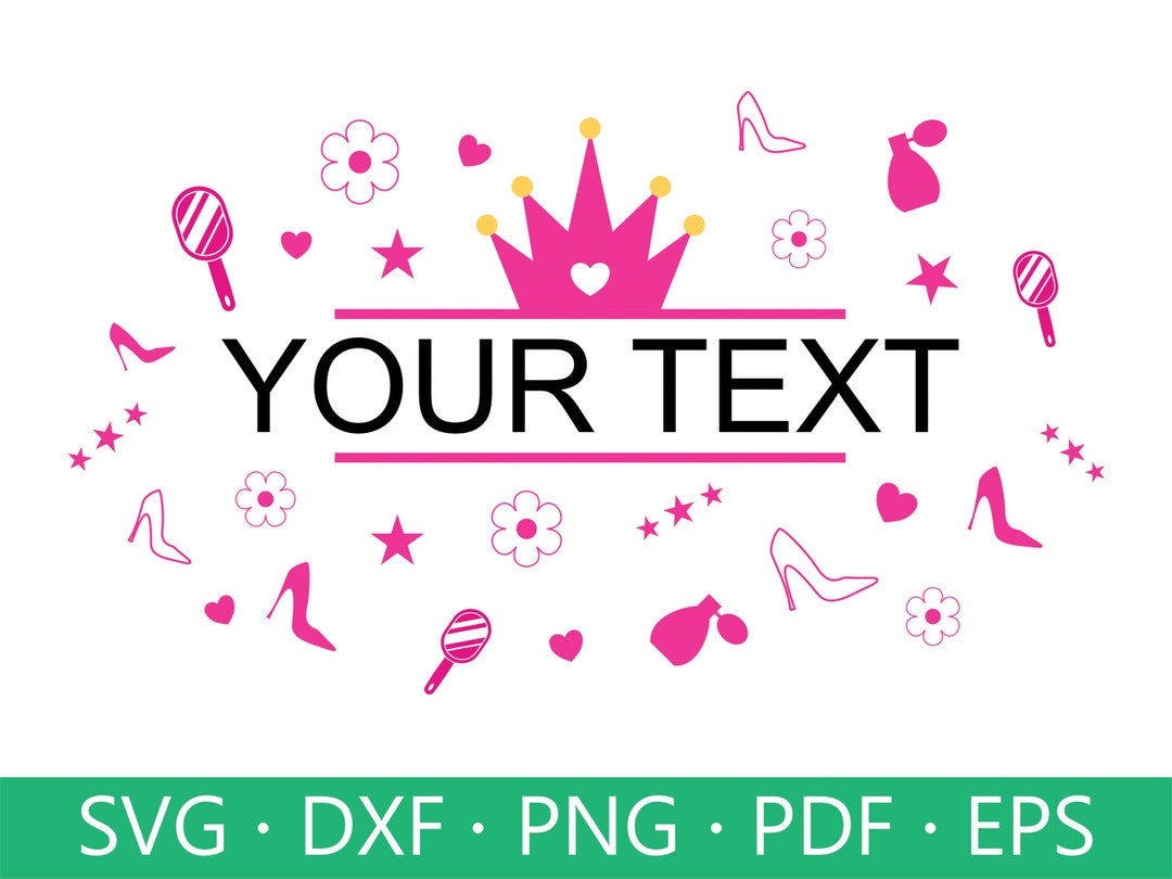 Princess Split Monogram SVG Princess Split Monogram PNG Pink - Etsy