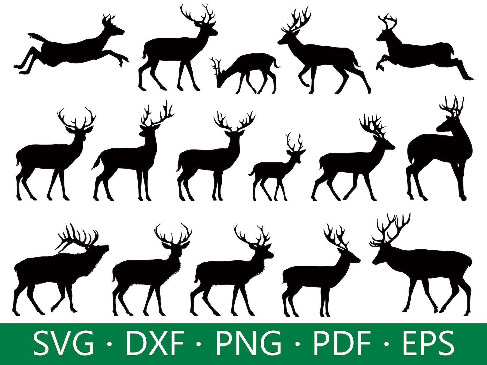 Deer Svg Deer Svg Bundle Deer Silhouette Svg Deer Cricut - Etsy