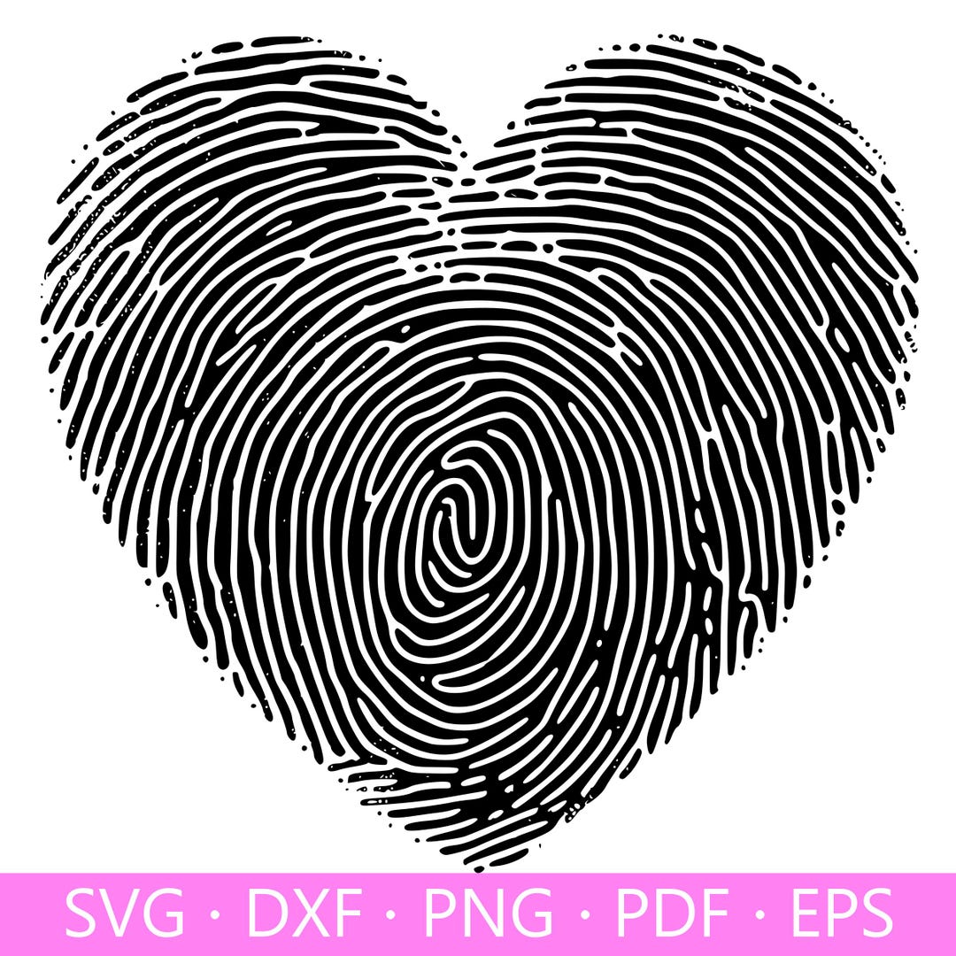 Heart Fingerprint SVG, Heart Fingerprint PNG, Heart Svg, Fingerprint ...