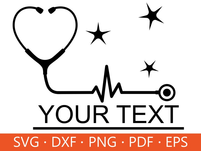 Stethoscope Monogram SVG Stethoscope Monogram PNG Heart - Etsy