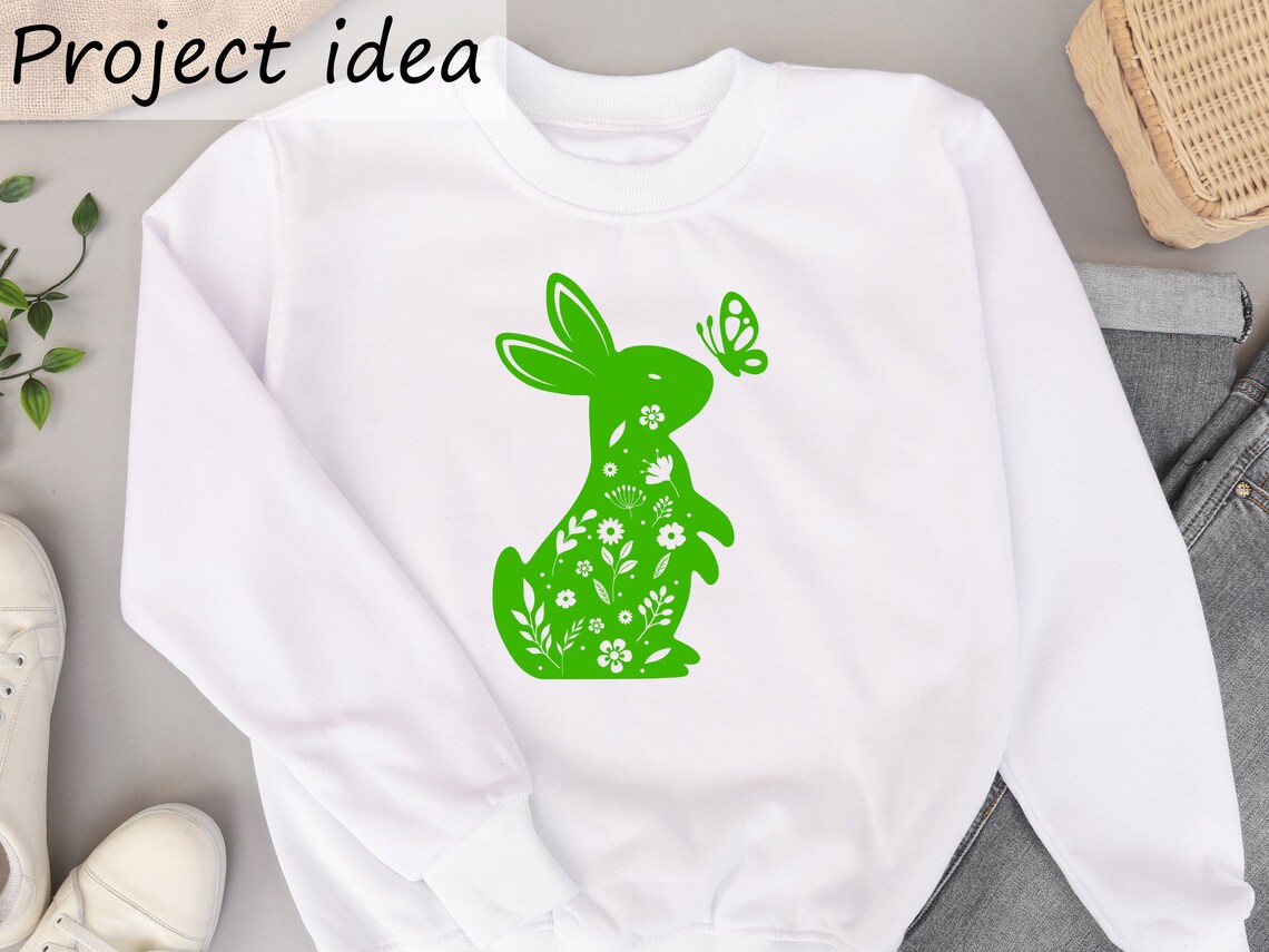 Spring Rabbit SVG Spring Rabbit PNG Floral Rabbit SVG Bunny - Etsy