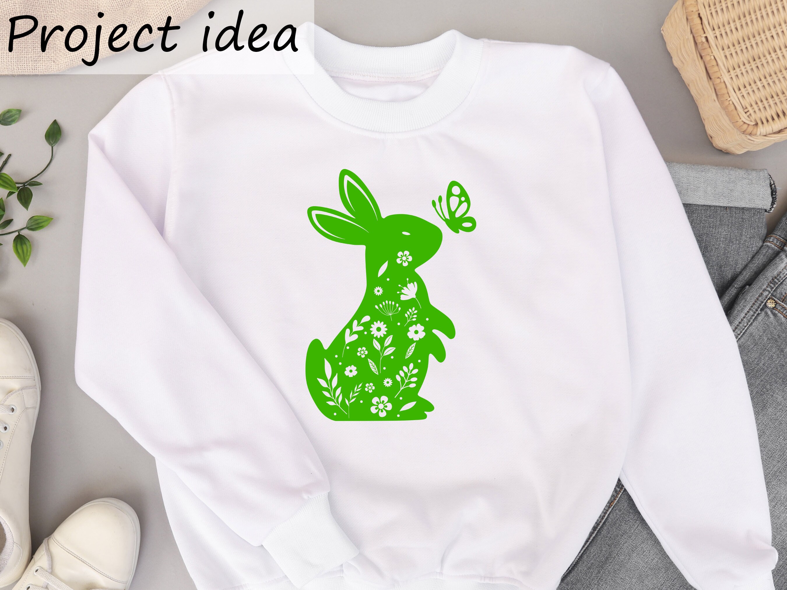 Spring Rabbit SVG, Spring Rabbit PNG, Floral Rabbit SVG, Bunny ...
