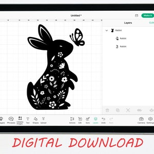 Spring Rabbit SVG, Spring Rabbit PNG, Floral Rabbit SVG, Bunny ...